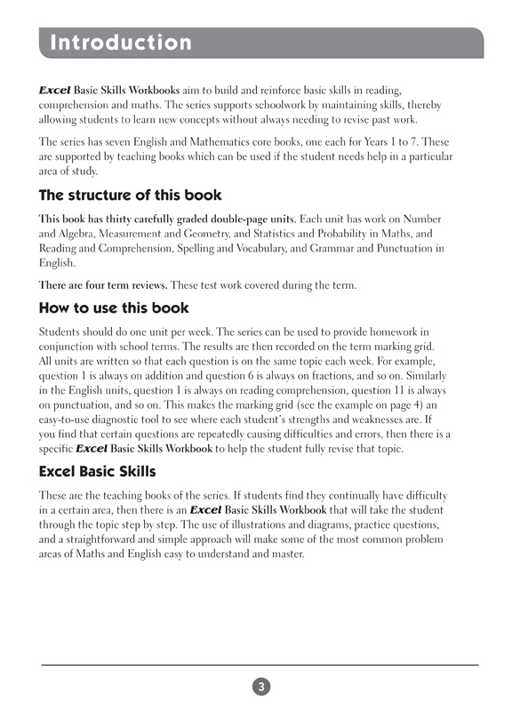 Excel Basic Skills : English and Mathematics - Year 3, Excel Basic ...