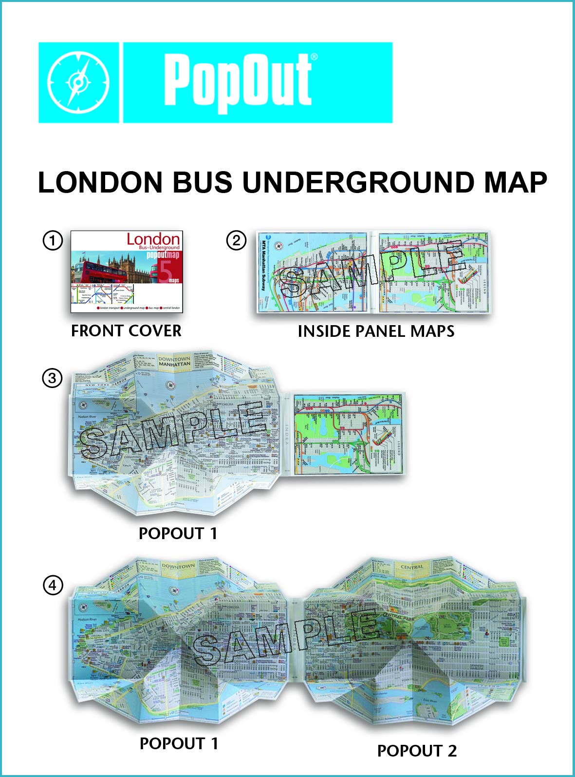 London Bus and Underground PopOut Map, PopOut Maps by PopOut Maps ...