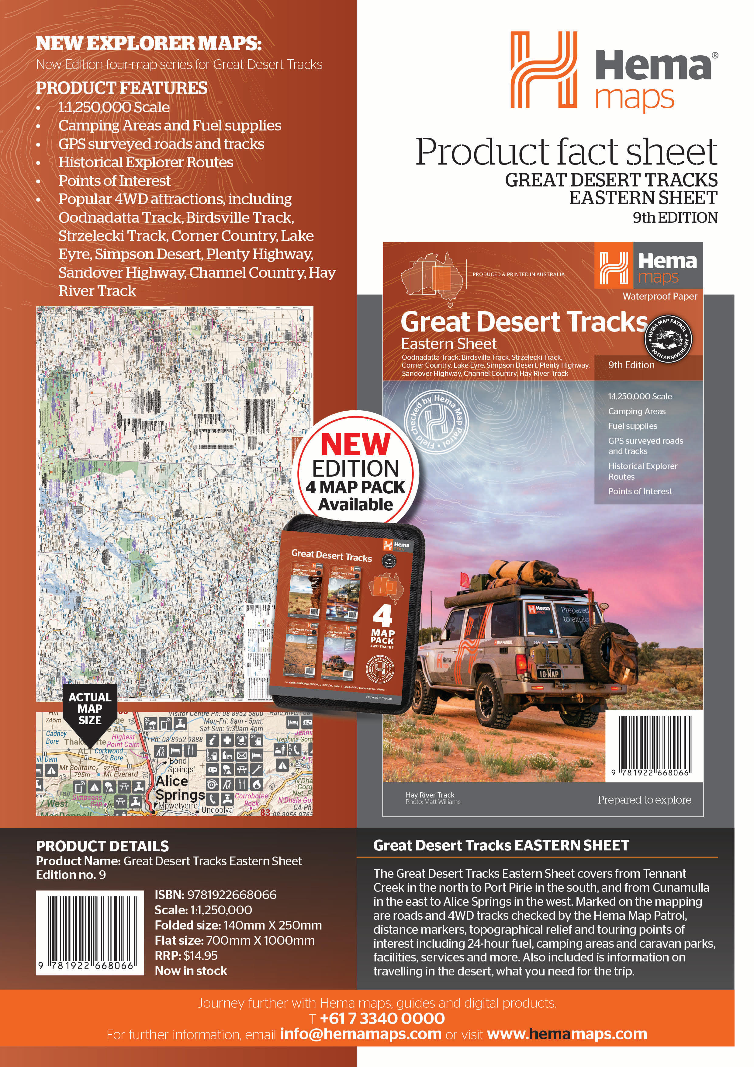 Great Desert Tracks Map: Eastern Sheet, Great Desert Tracks by Hema ...