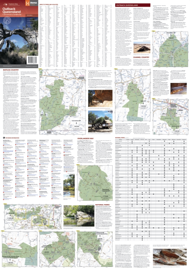 Outback Queensland Map, Camooweal to Stanthorpe by Hema Maps Australia ...