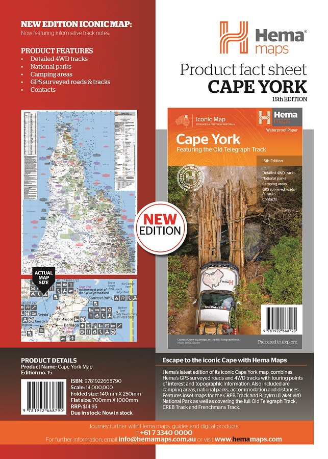 Cape York Map 15th Edition by Hema Maps Australia | 9781922668790 ...