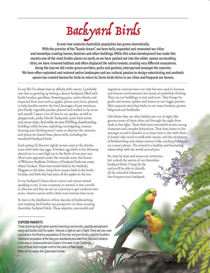 Australian Backyard Birds by Myke Mollard | 9781922800237 | Booktopia