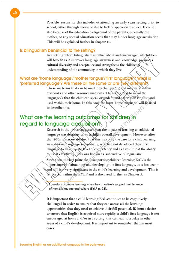 Learning English as an Additional Language in the Early Year, Hundreds ...