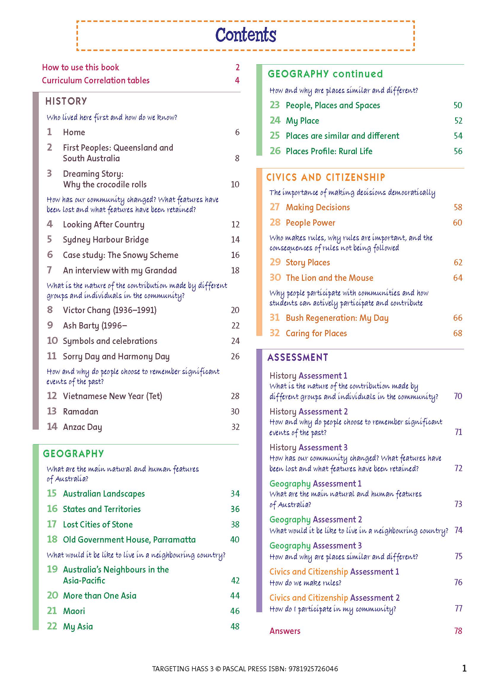 Targeting HASS Student Work Book Year 3, Targeting HASS by Pascal Press ...