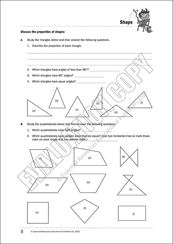 Hooked on Geometry Years 6-8: Shapes, angles and lines, Explore shapes ...