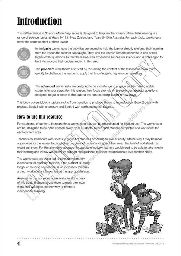 Differentiation in Science Made Easy Book 1, Worksheets at three levels ...