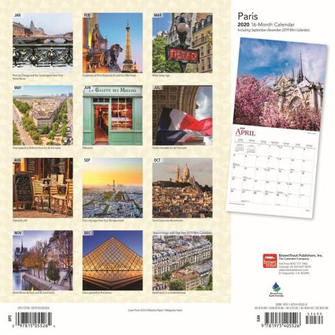 Paris 2020 Calendar, Foil Stamped Cover by Browntrout Publishing ...