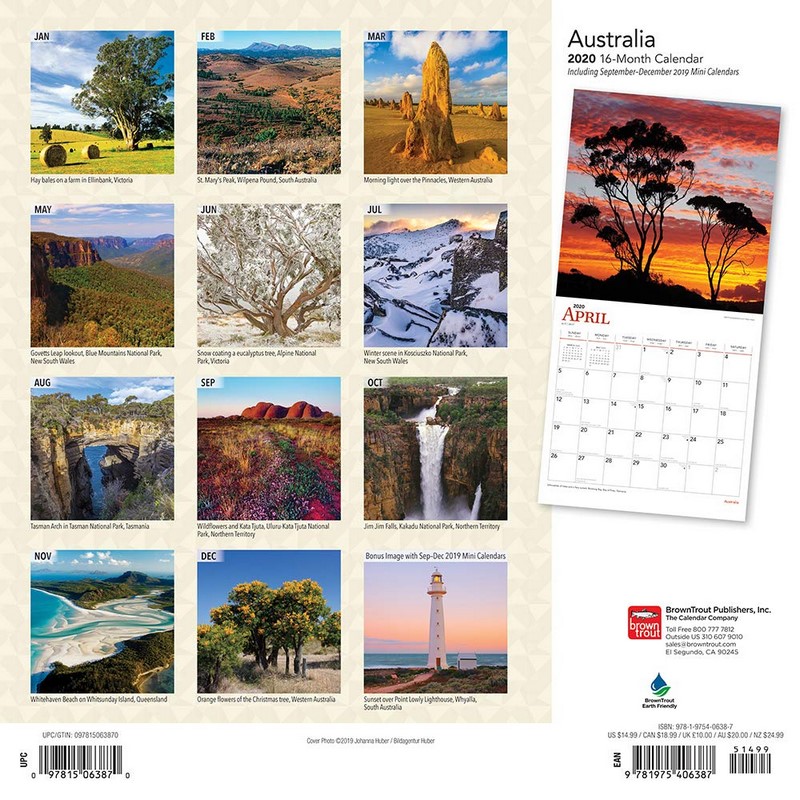Australia 2020 Calendar by Browntrout Publishing | 9781975406387 ...