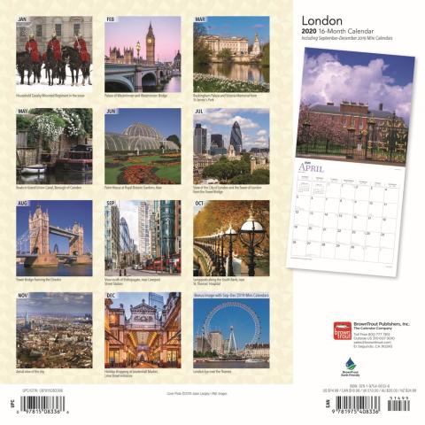 London - 2020 Wall Calendar by Browntrout Publishers | 9781975408336 ...