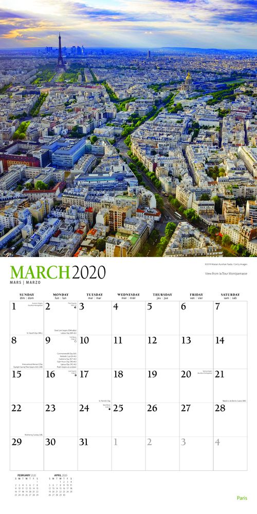 Paris 2020 Calendar, Foil Stamped Cover by Plato Calendars ...