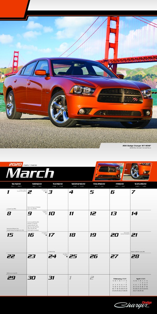 Dodge Charger 2020 Calendar, Foil Stamped Cover by Browntrout ...