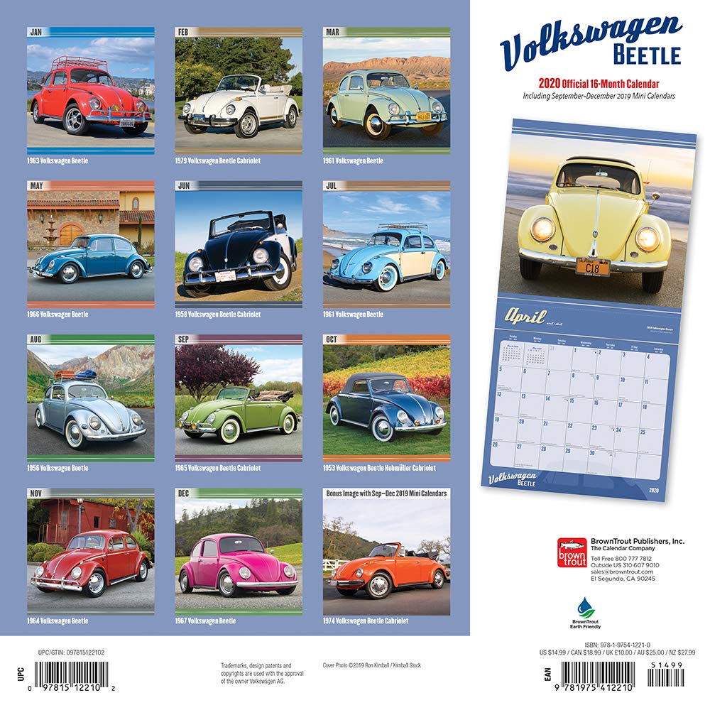 Volkswagen Beetle - 2020 Wall Calendar by Browntrout Publishers ...