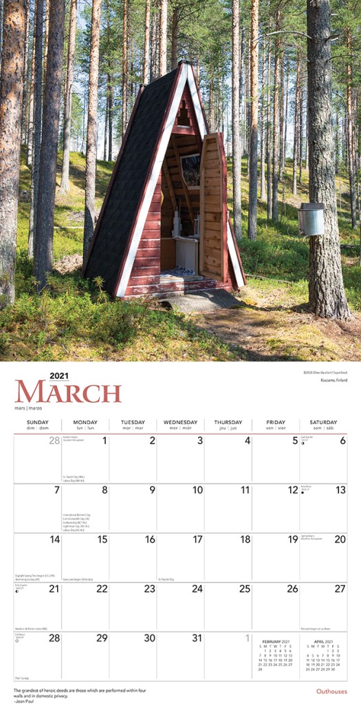 Outhouses - 2021 Wall Calendar by Browntrout | 9781975420529 | Booktopia