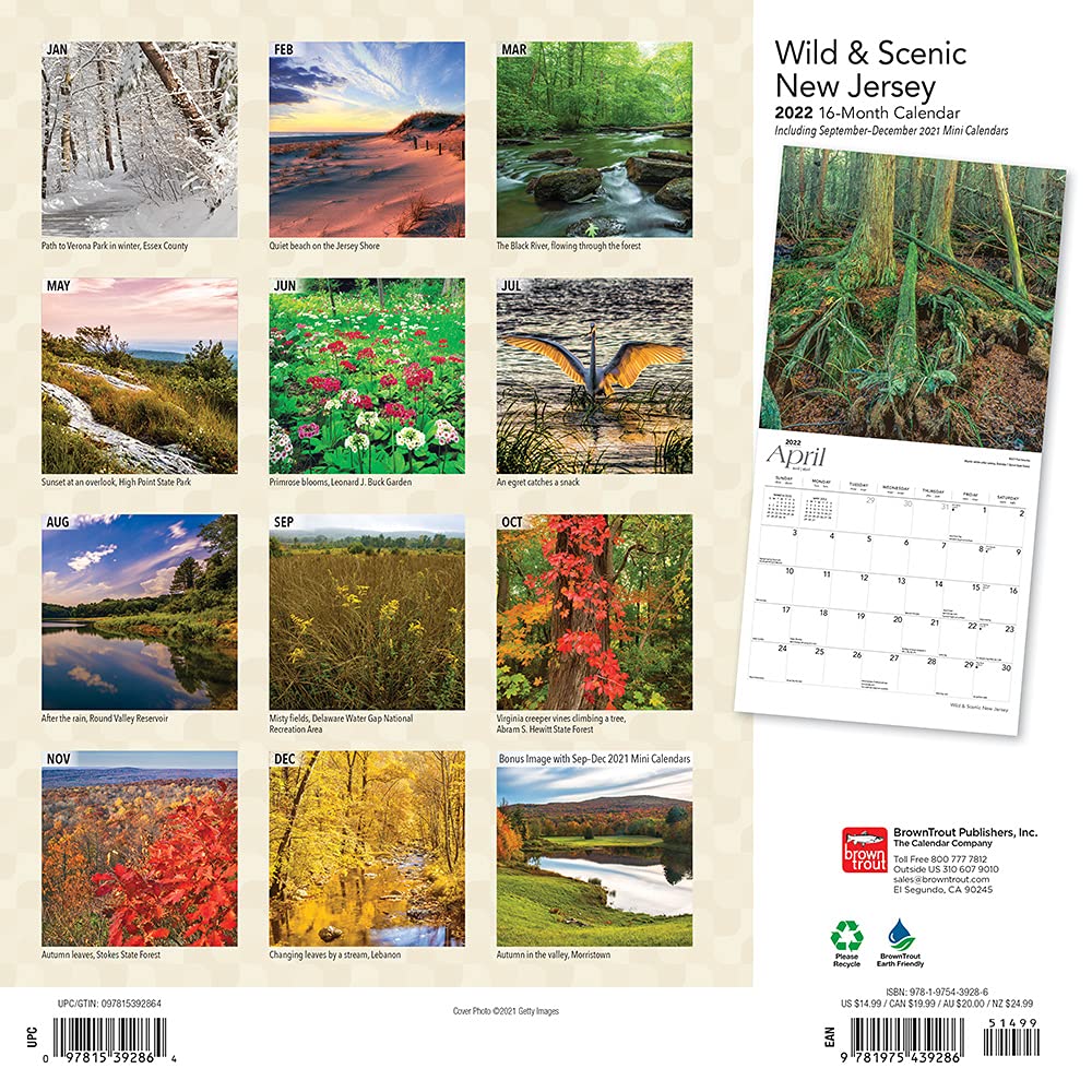 New Jersey - 2022 Wall Calendar, Wild & Scenic by Browntrout ...