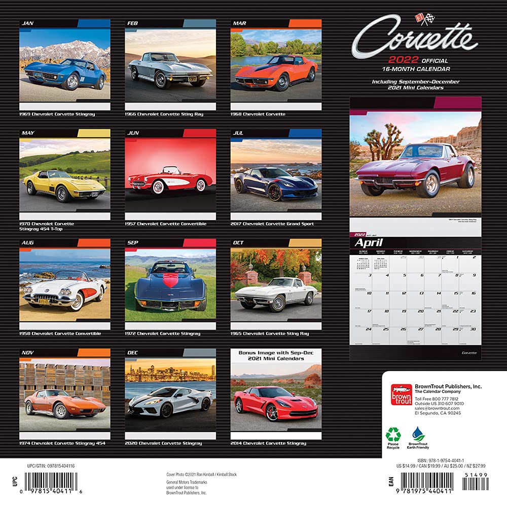 Corvette - 2022 Wall Calendar by BrownTrout US | 9781975440411 | Booktopia