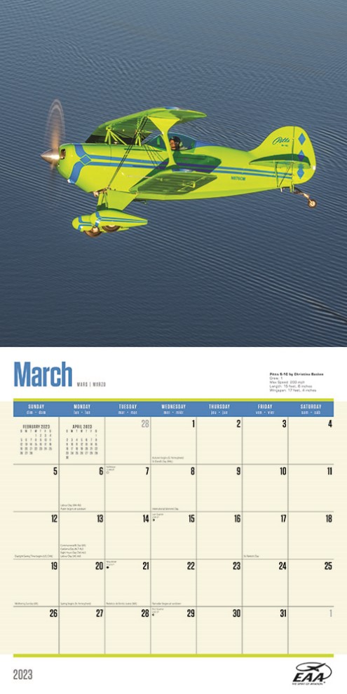 World of Flight Airplanes EAA - 2023 Wall Calendar by Browntrout ...
