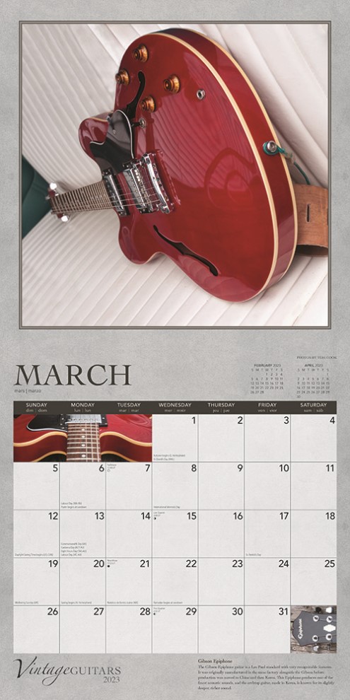 Vintage Guitars - 2023 Wall Calendar by Browntrout | 9781975450168 ...