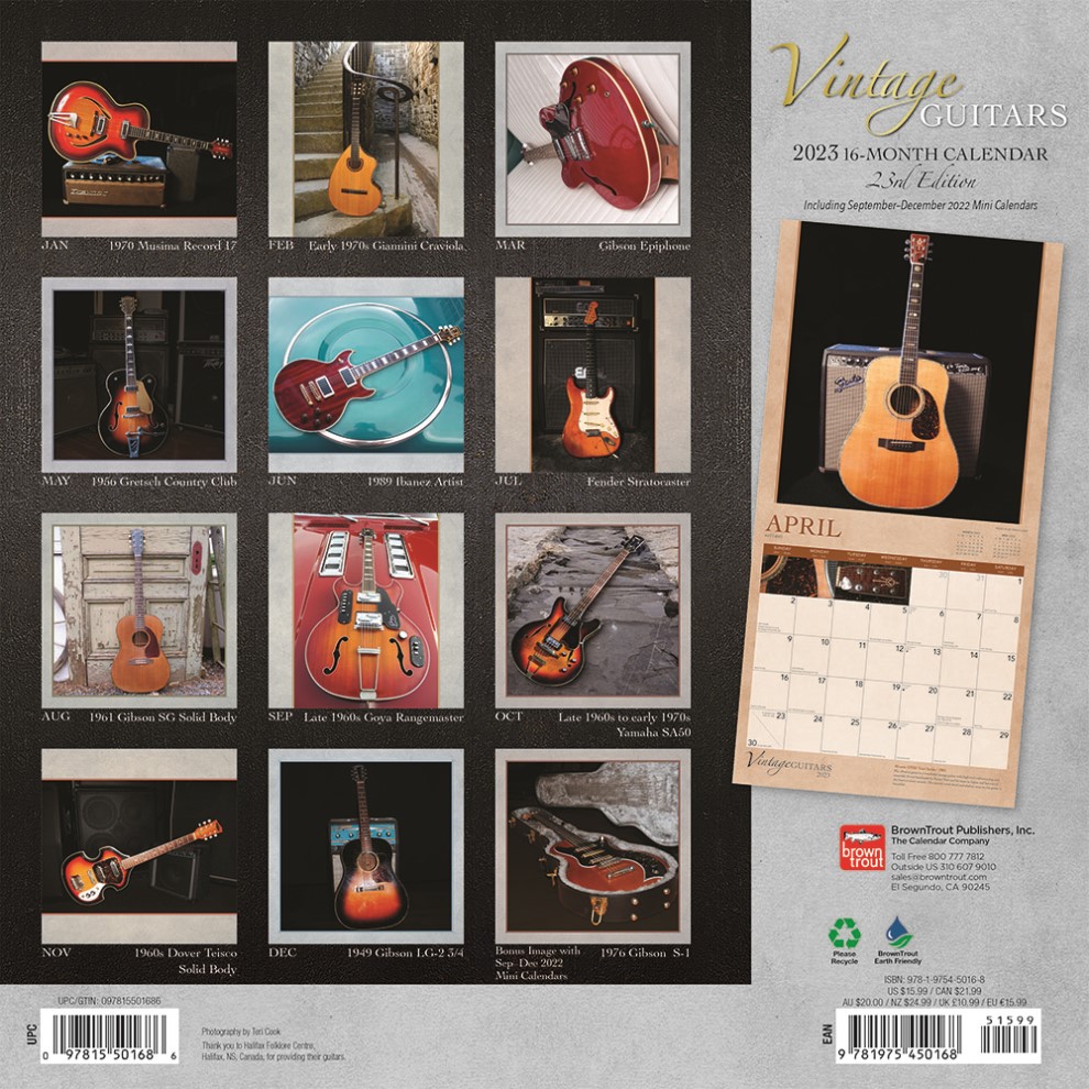 Vintage Guitars - 2023 Wall Calendar by Browntrout | 9781975450168 ...