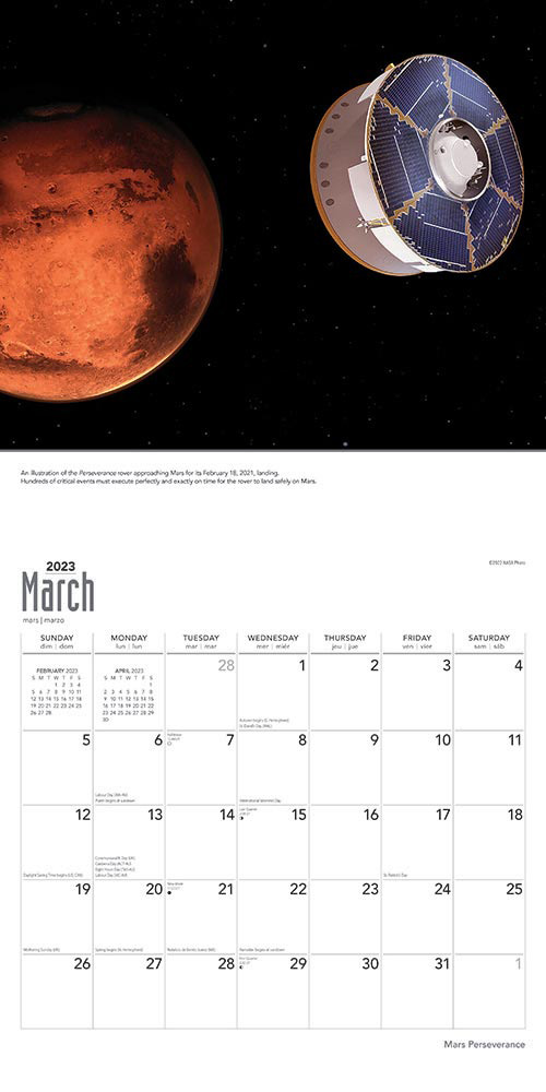 Mars Perseverance - 2023 Wall Calendar, 2023 Wall Calendars by ...