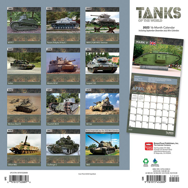 Tanks of the World - 2023 Wall Calendar, 2023 Wall Calendars by ...