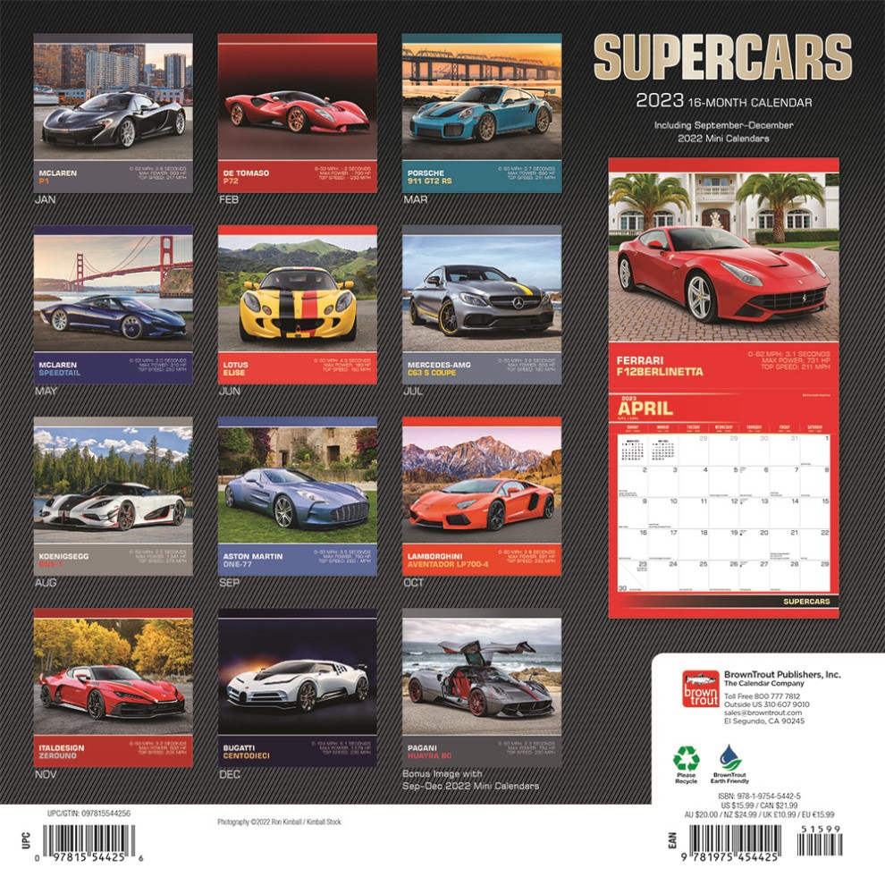 Supercars 2023 Square by Browntrout | 9781975454425 | Booktopia