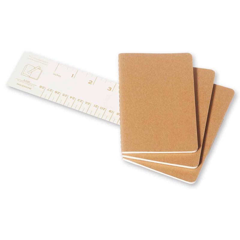 Moleskine Cahiers : Pocket Journals, Ruled - Kraft Cover (Set of 3 ...