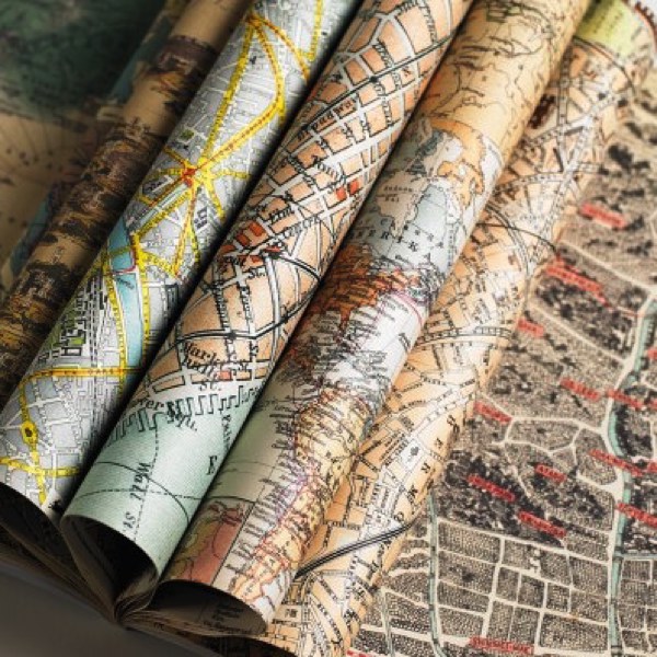 Maps - Gift and Creative Paper Book: Vol. 60, 12 large sheets of very ...