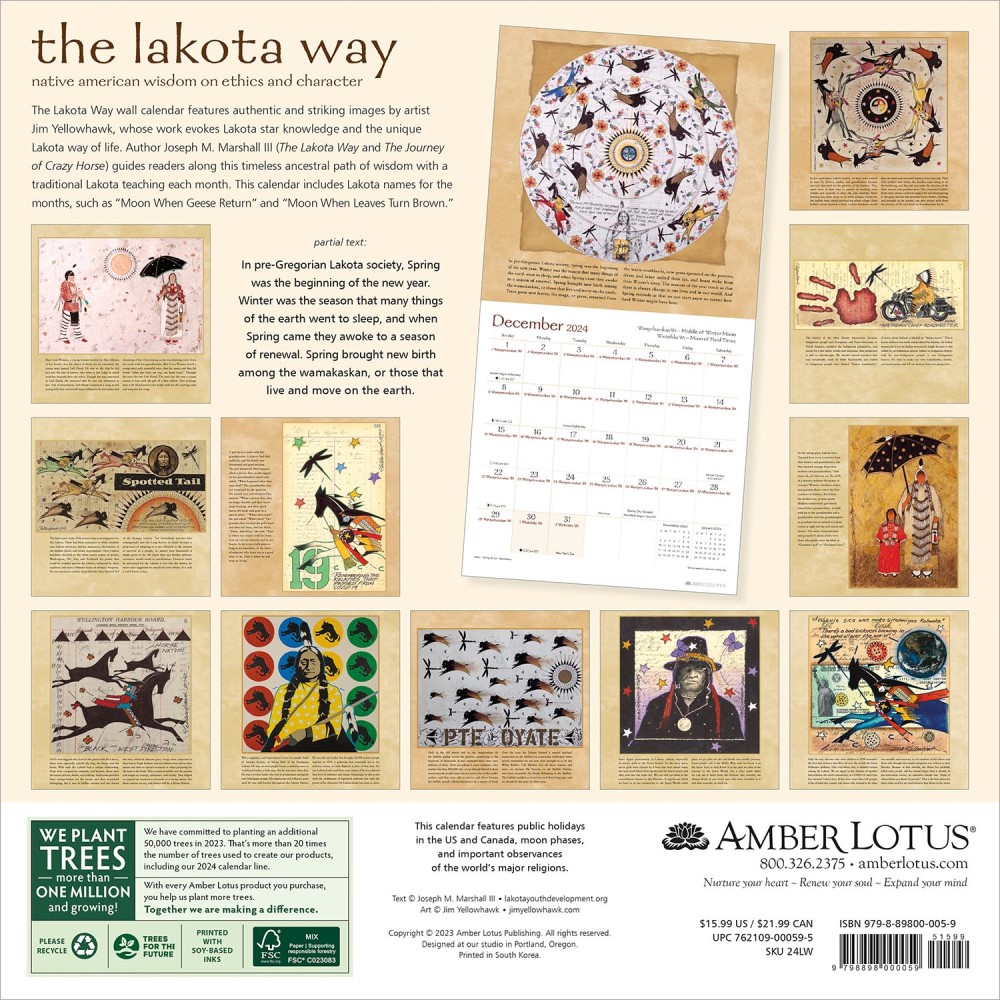 The Lakota Way - 2024 Wall Calendar, Native American Wisdom on Ethics ...