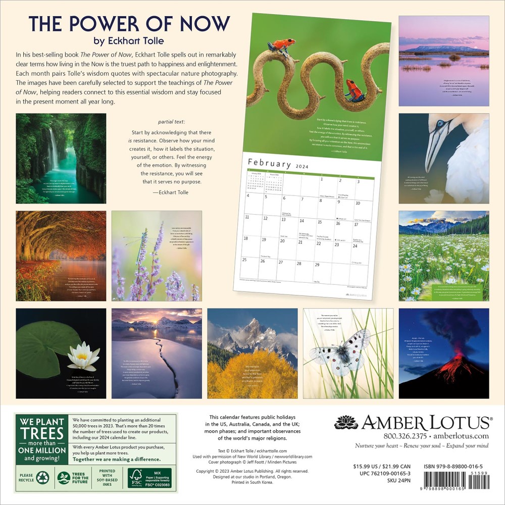 Power Of Now - 2024 Wall Calendar, A Year of Inspirational Quotes by ...