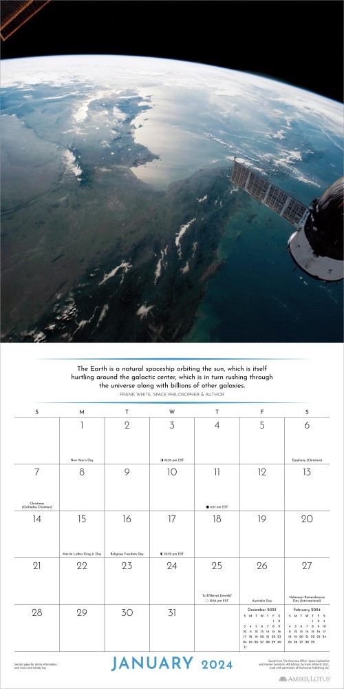 Spaceship Earth - 2024 Wall Calendar, The Overview Effect by Frank ...